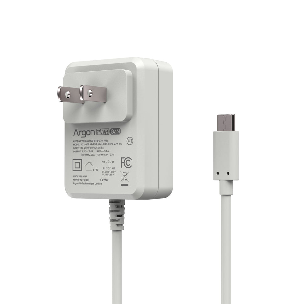 Argon PWR GaN USB-C PD Power Supply 27 Watts – Argon 40 Designs